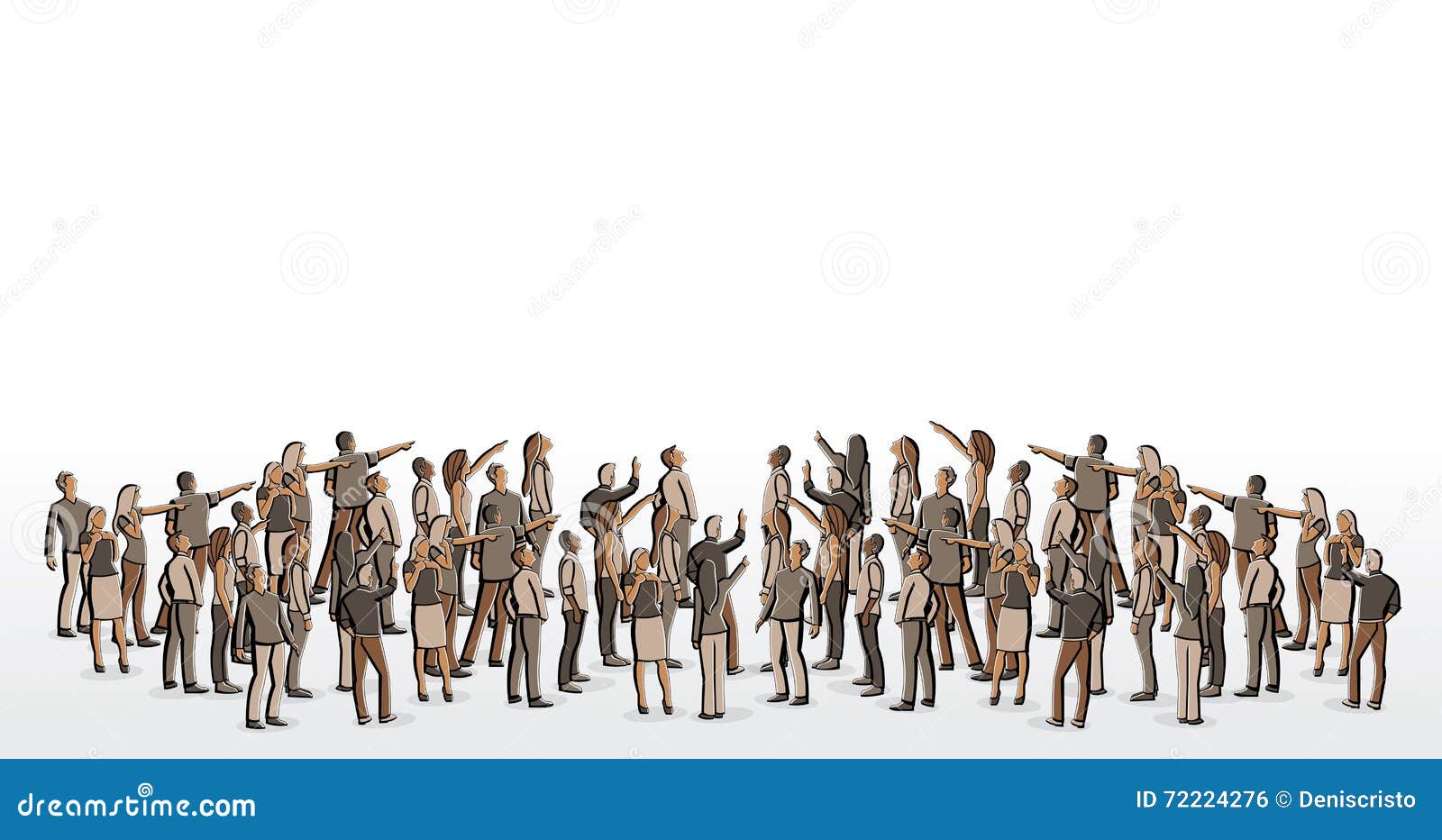 People Looking and Pointing Stock Vector - Illustration of surprise ...
