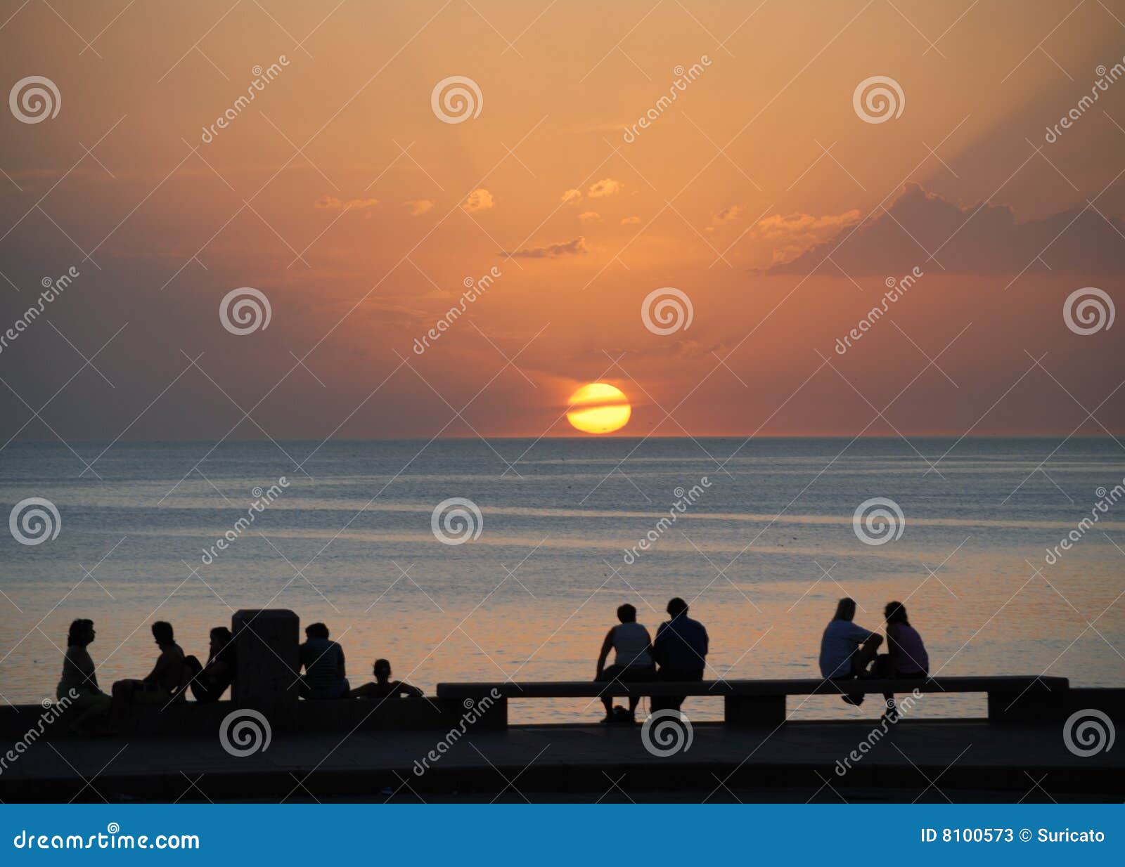 People Looking Summer Sunset Stock Image - Image of leisure, family ...