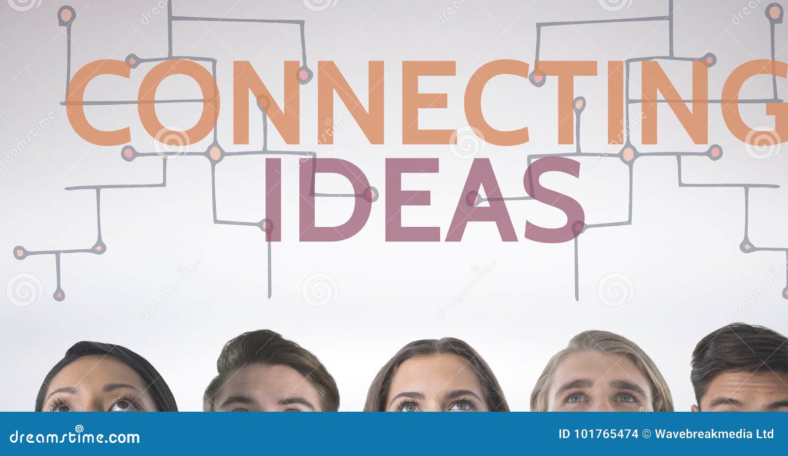 People looking up at ideas stock illustration. Illustration of ...