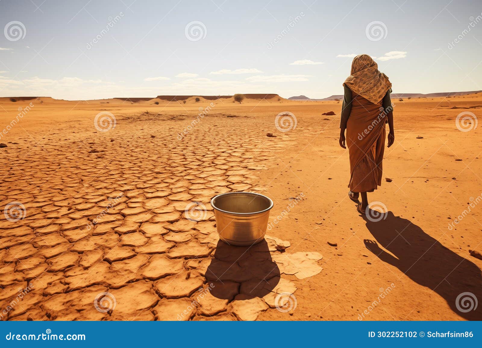People Looking for Water in the Desert. Problem with Access To Drinking ...