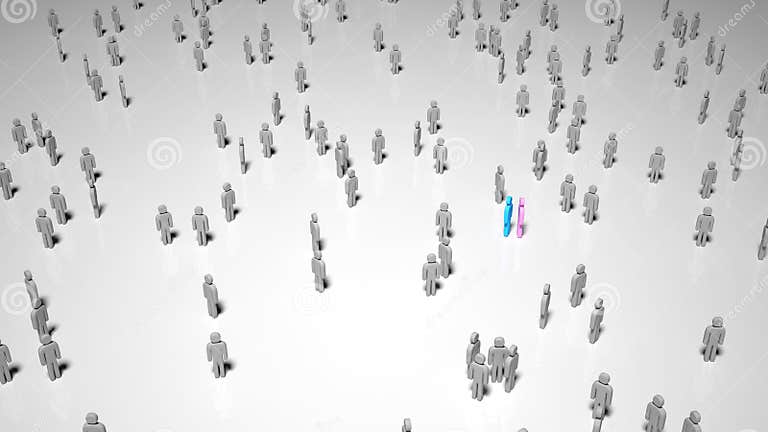 People Lost in a Crowd stock illustration. Illustration of desperation ...