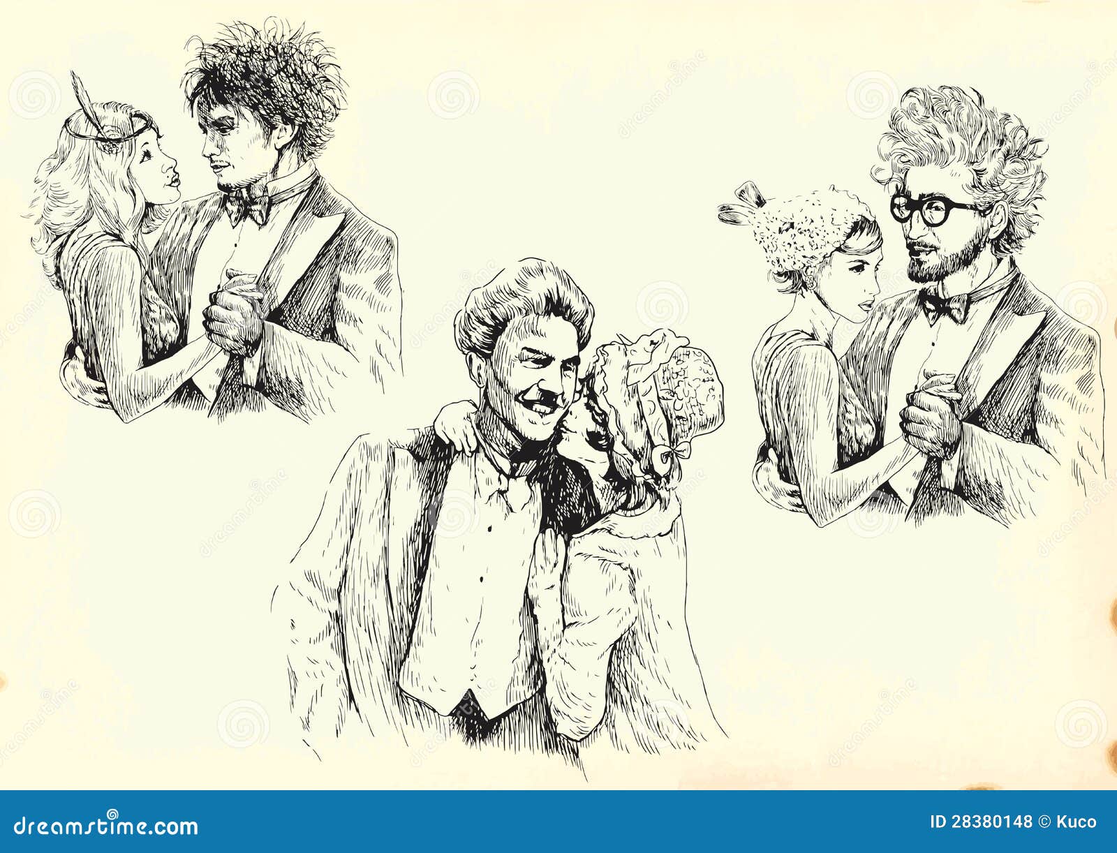 People in love stock vector. Illustration of dance, collection - 28380148