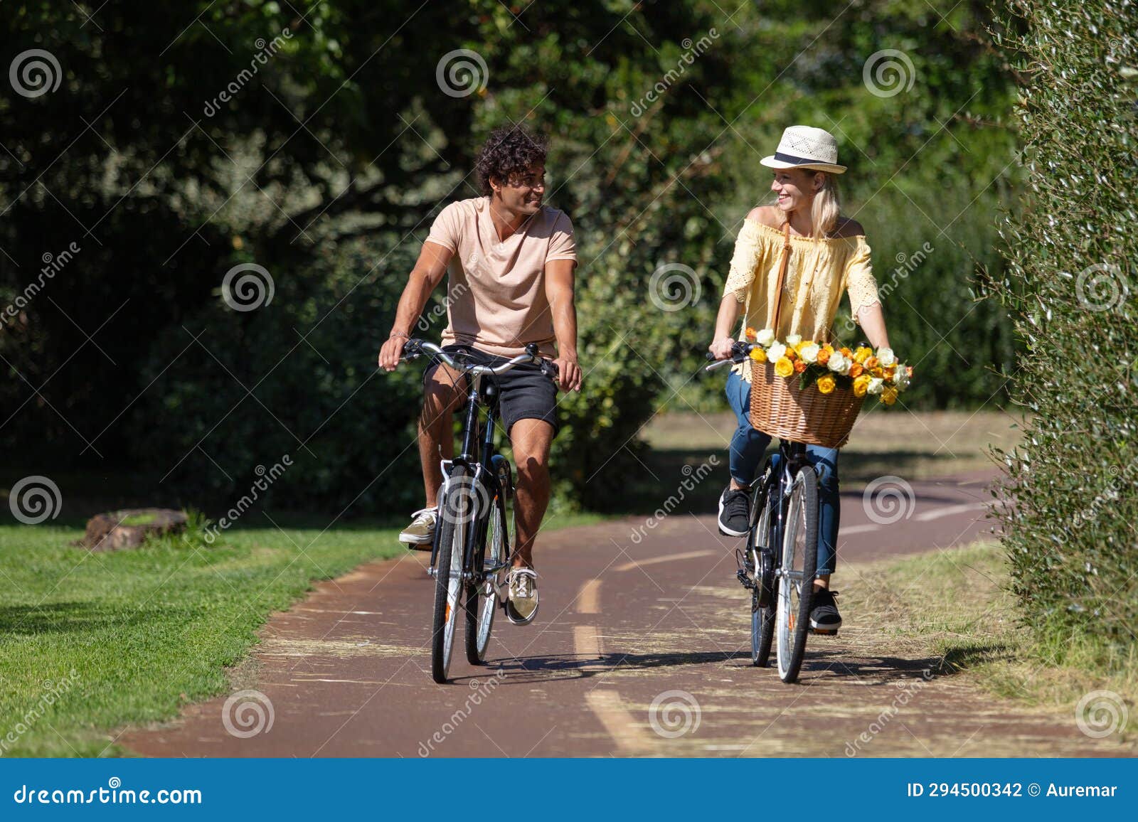 People in Love Riding Together on Same Bicycle Stock Photo - Image of ...