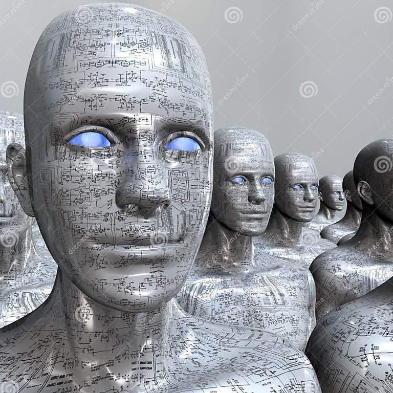 People Machine - Artificial Intelligence. Stock Illustration ...