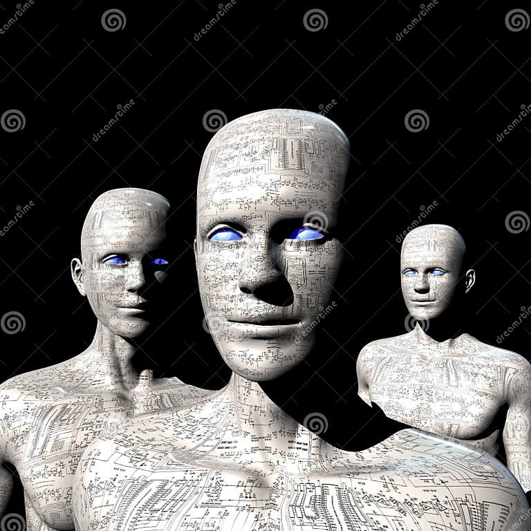 People Machine - Artificial Intelligence. Stock Illustration ...