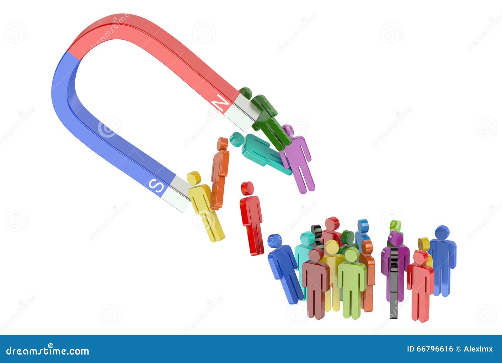 People Magnet Attract Draw Pull Audience Together Words Stock Image ...