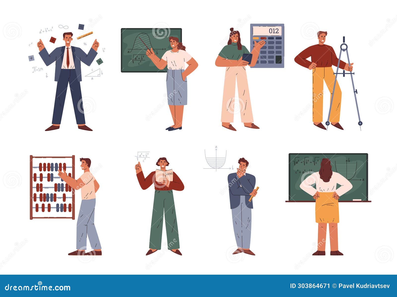 People Make Mathematical Calculations, Formulas, Equations and Graph ...