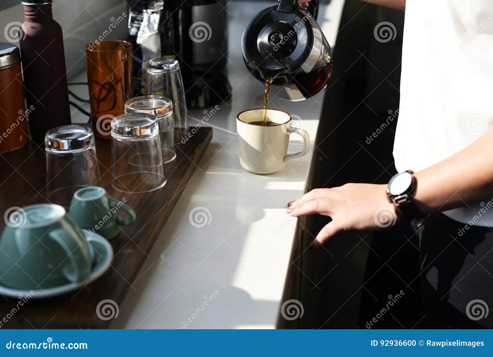 People Making Coffee during Office Break Time Stock Photo - Image of ...