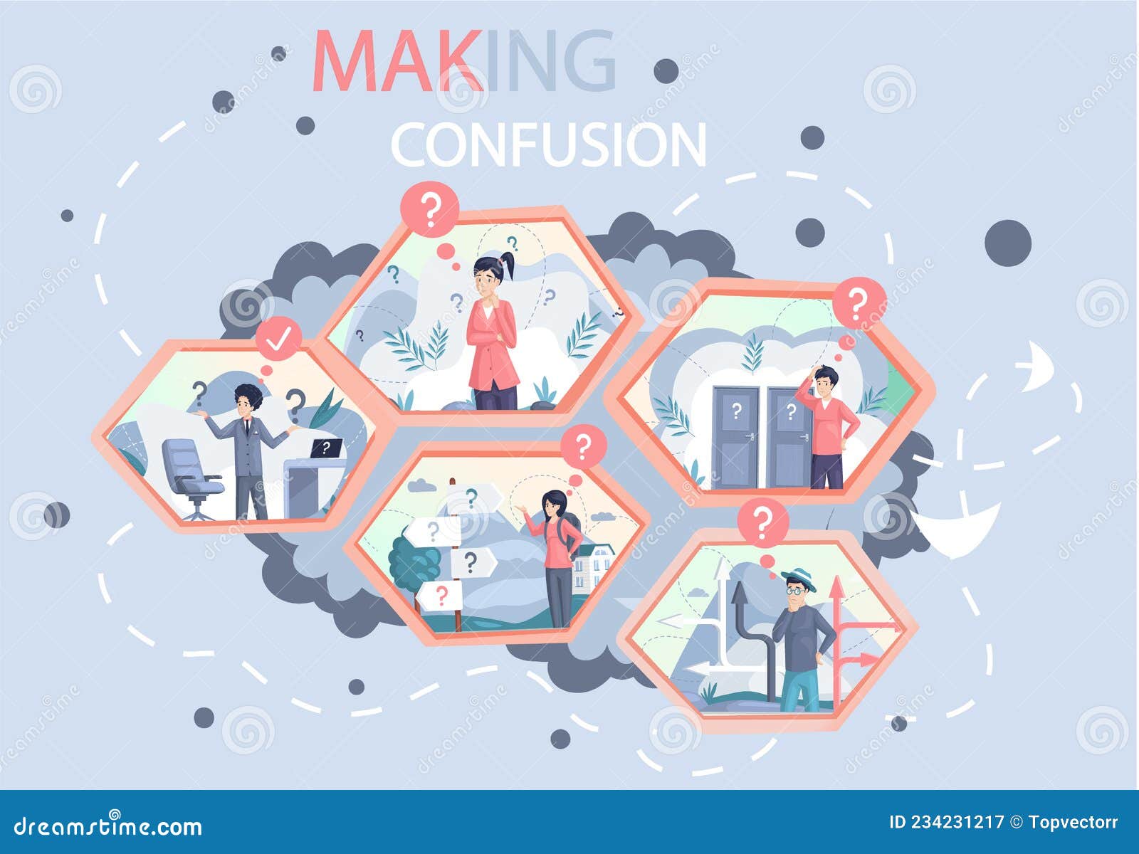 People Making Decision, Solve Their Doubts. Worried Person Thinking ...