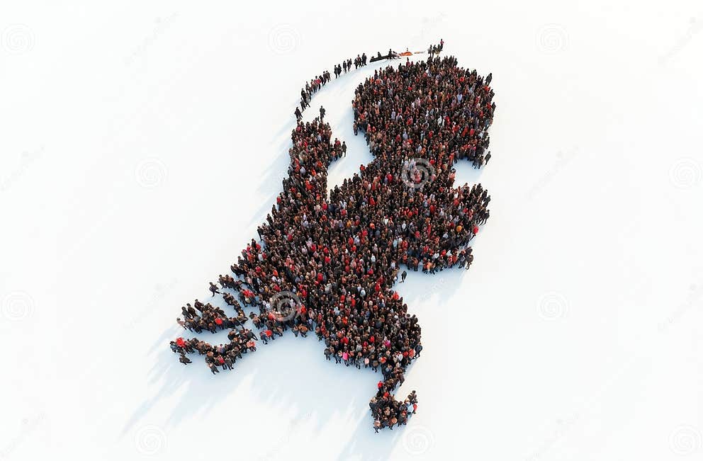 People Making Op a Map of the Netherlands 6-12-2024 Stock Illustration ...