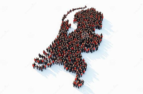 People Making Op a Map of the Netherlands 6-12-2024 Stock Illustration ...