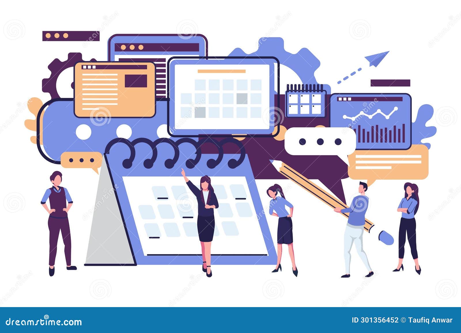 People are Making Schedule for Project, Business Graphics Tasks ...