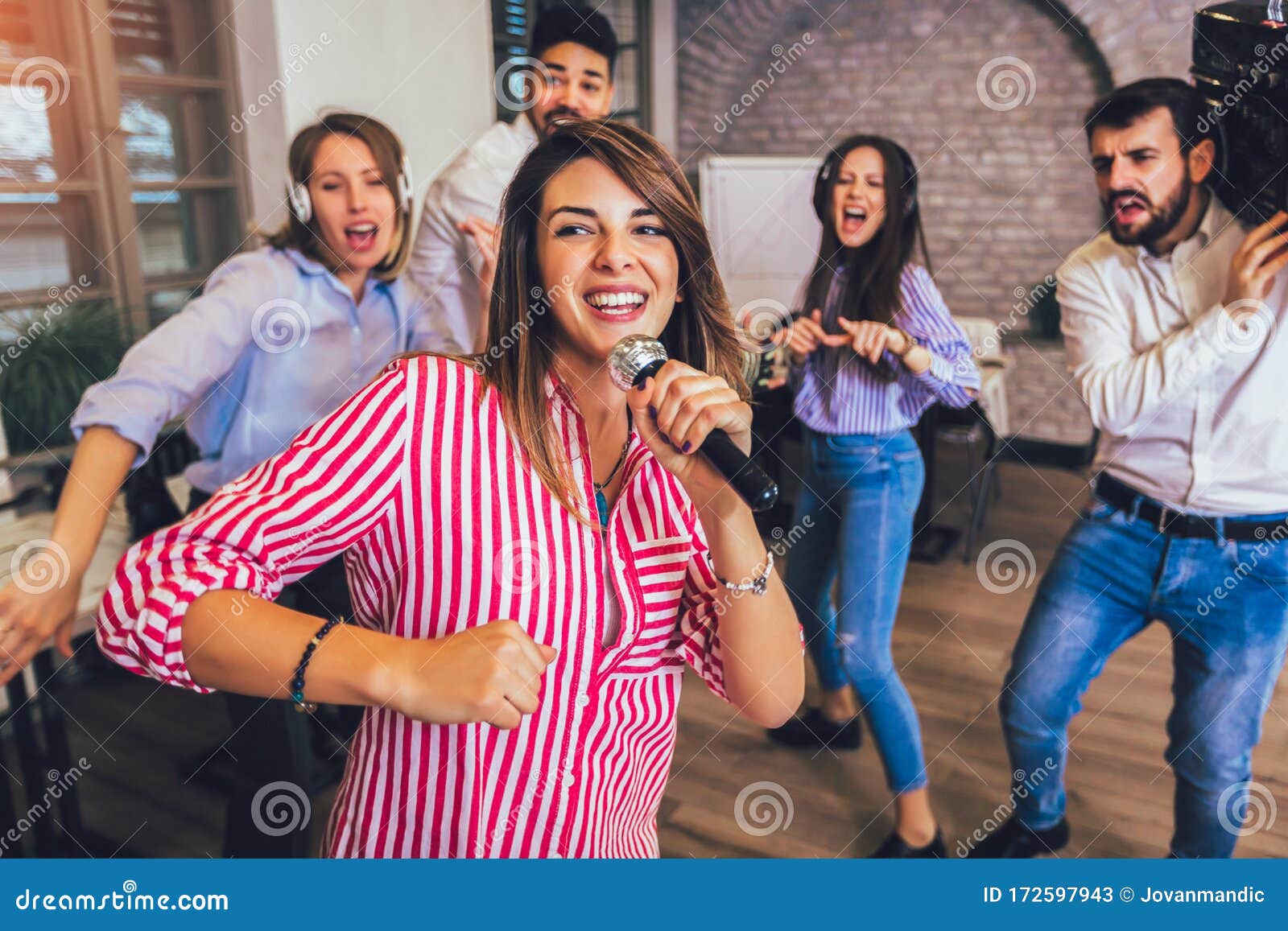 People Making Team Training Exercise during Team Building Seminar ...