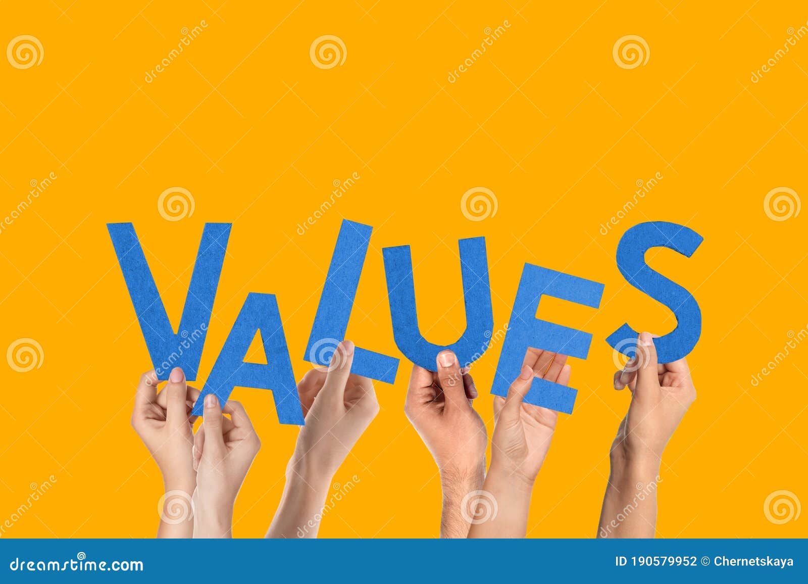 People Making Word VALUES of Letters on Background Stock Photo - Image ...