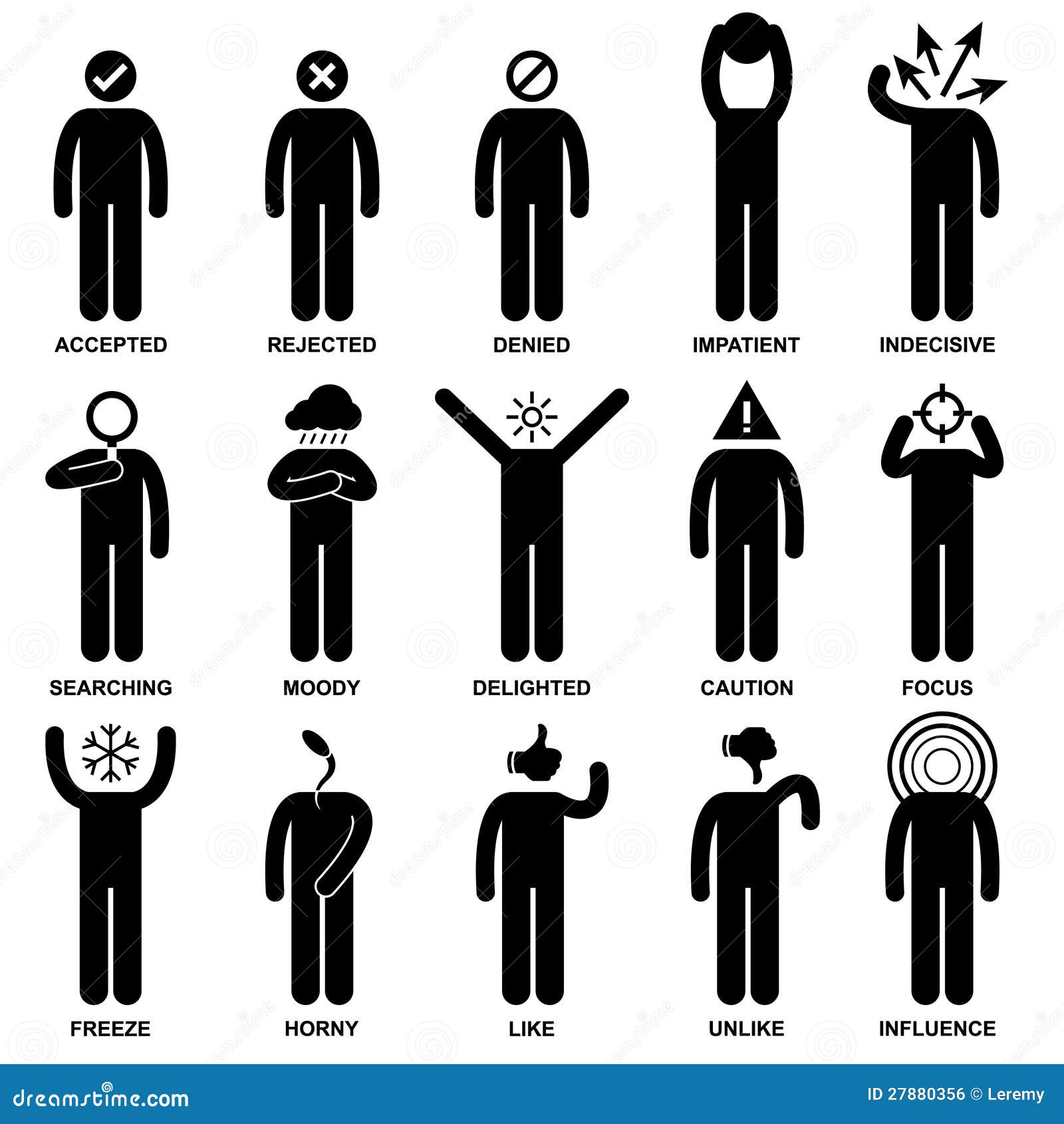 People Man Emotion Feeling Action Pictogram Stock Vector - Illustration ...