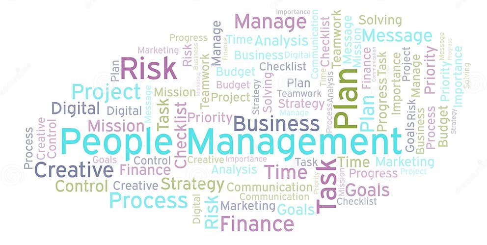 People Management Word Cloud, Made with Text only. Stock Illustration ...