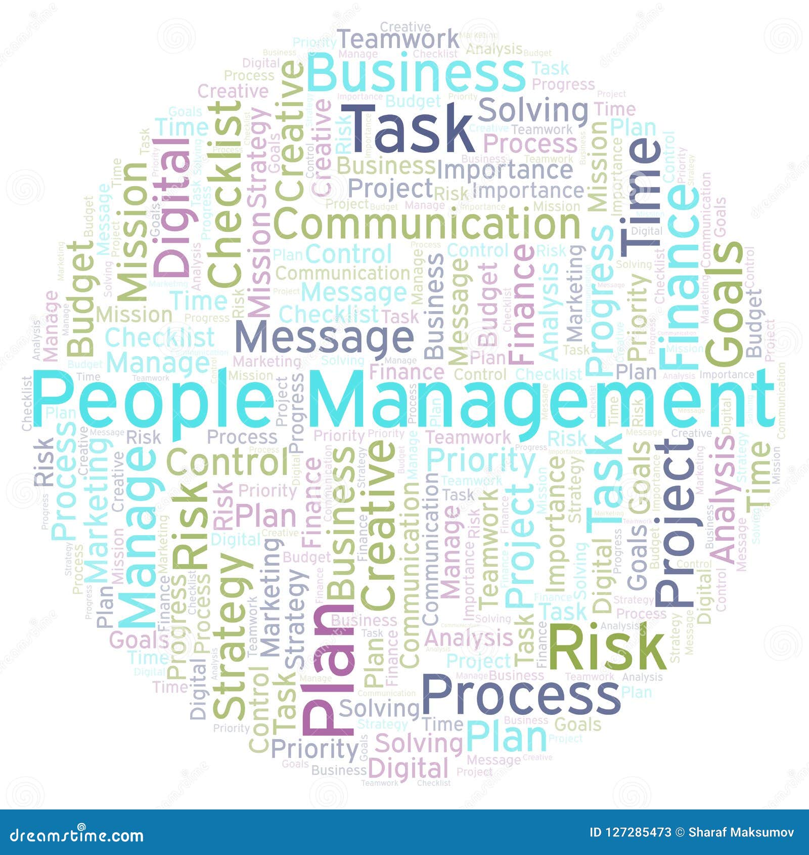 People Management Word Cloud, Made with Text only. Stock Illustration ...