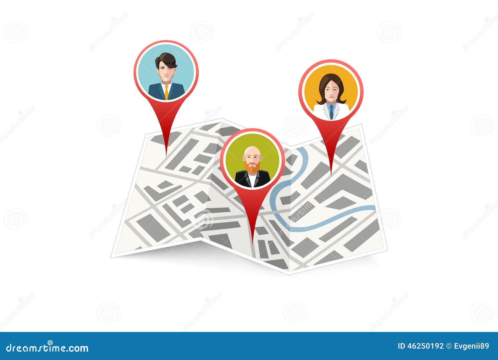 People on Map Gps Location Icon Isolated Stock Vector - Illustration of ...