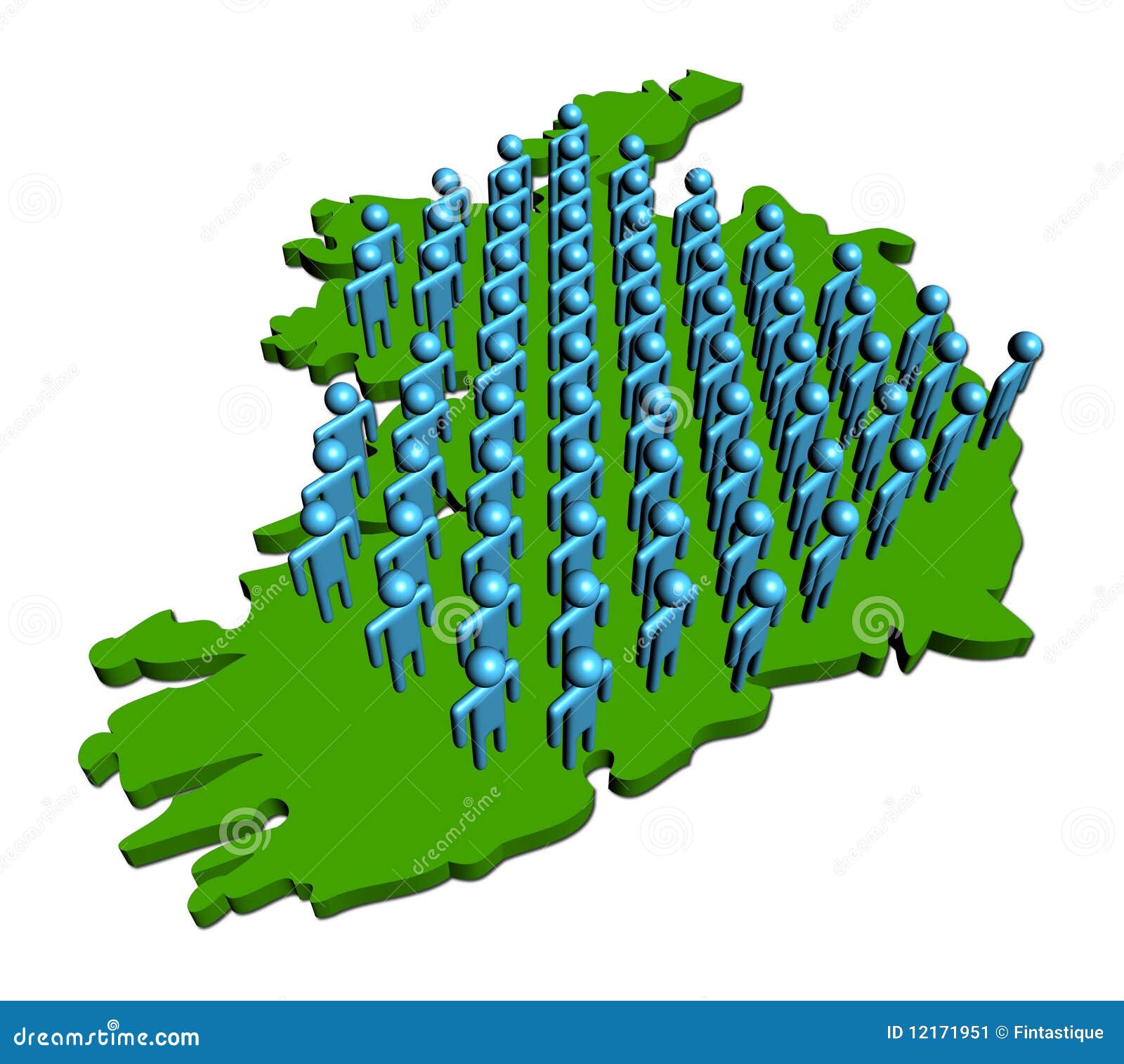 People on map of Ireland stock illustration. Illustration of crowd ...