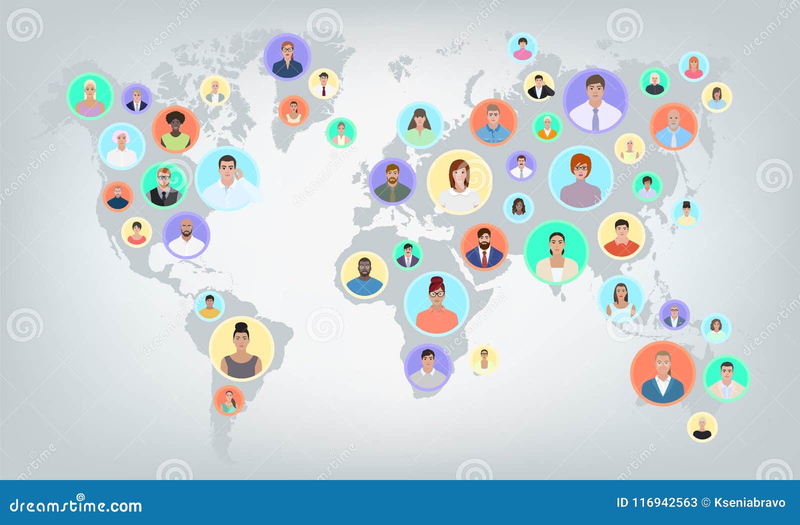 People on the Map, Vector Illustration Stock Vector - Illustration of ...