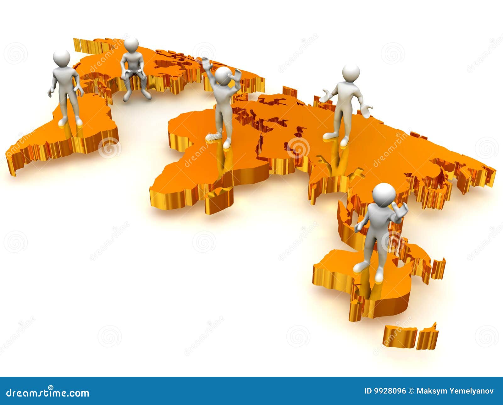 People with map of world stock illustration. Illustration of decisions ...