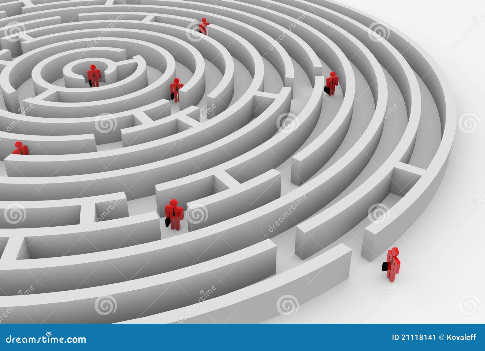 People into the Maze. Search of Solution. Team. Stock Illustration ...