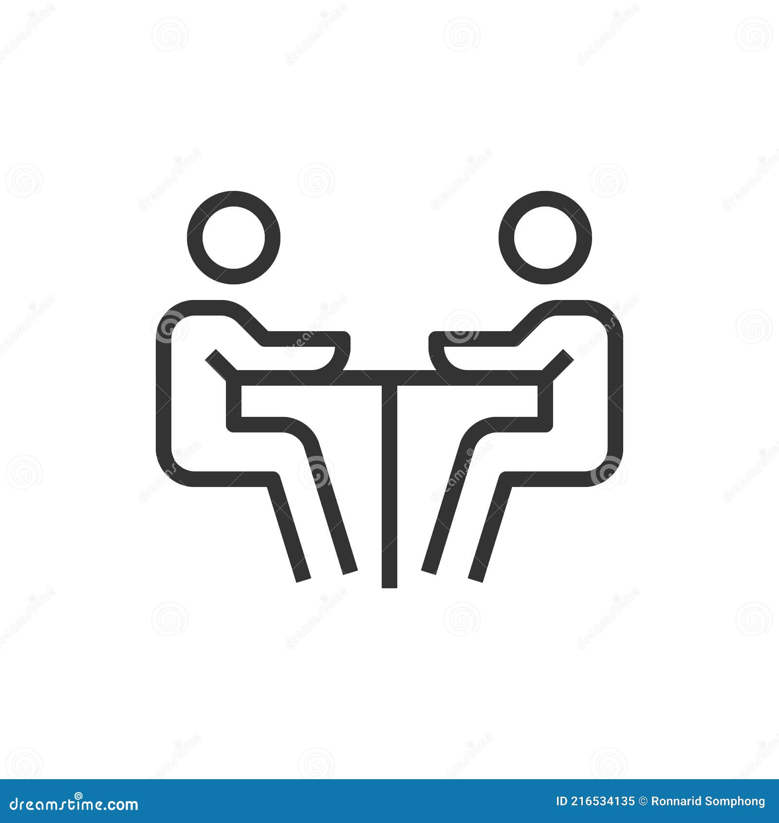 People Meet Icon Line Business Vector Stock Vector - Illustration of ...