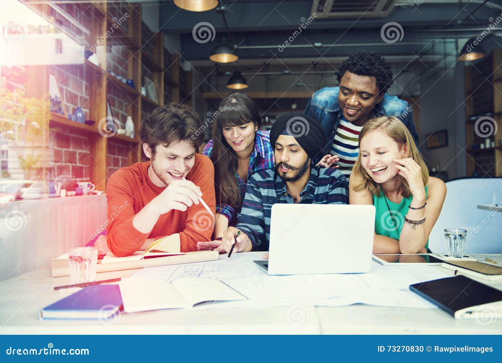 People Meeting Blueprint Creativity Design Architect Concept Stock ...