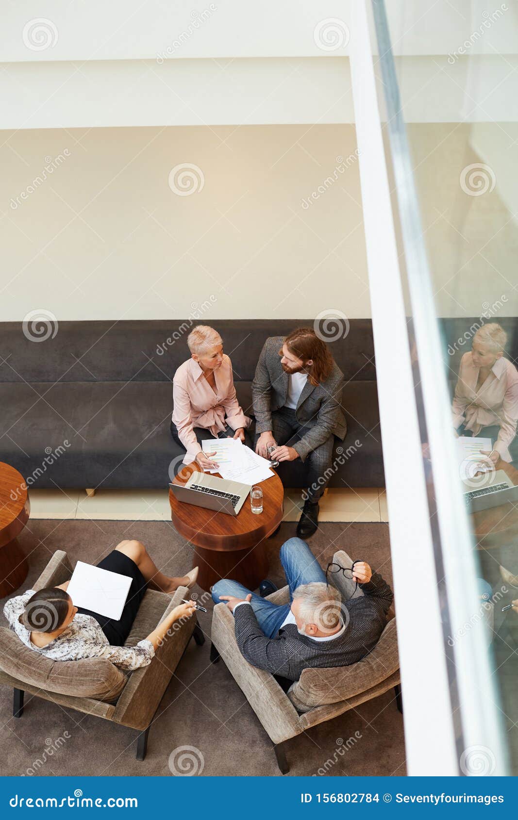 People Meeting in Business Lobby Stock Photo - Image of coworker ...