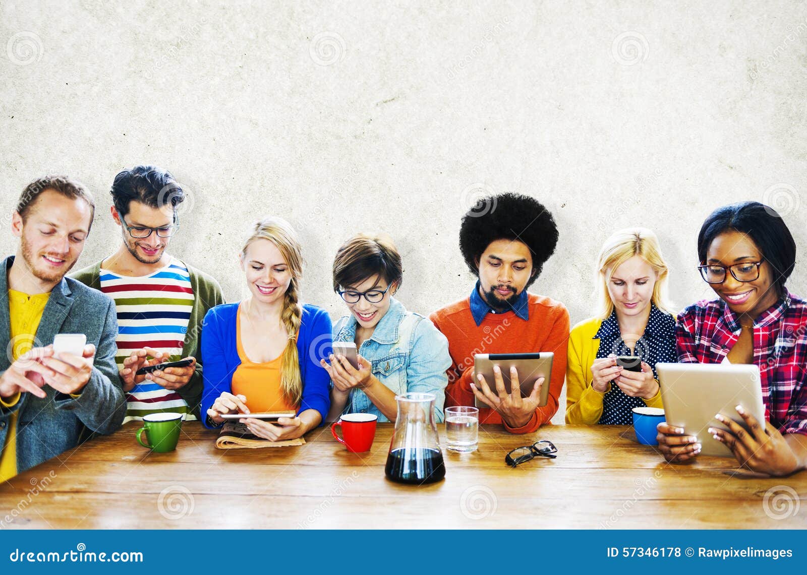 People Meeting Conference Technology Digital Tablet Concept Stock Photo ...