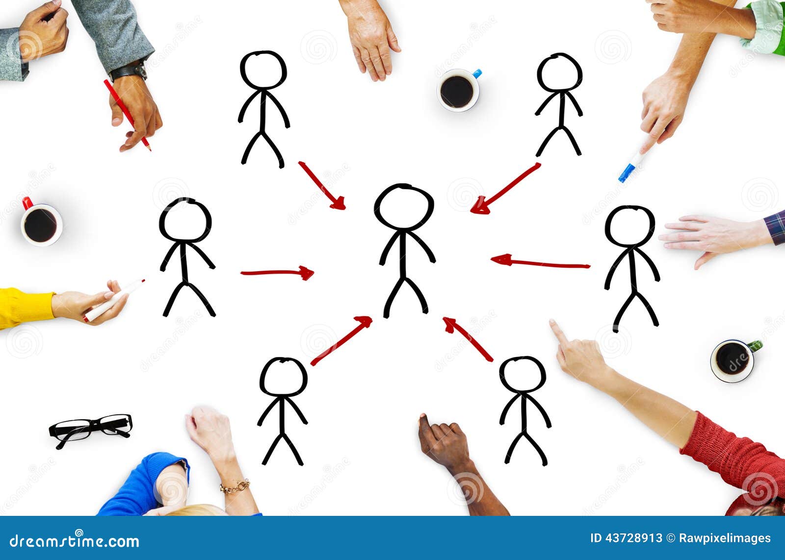 People in a Meeting and Connection Concepts Stock Image - Image of ...