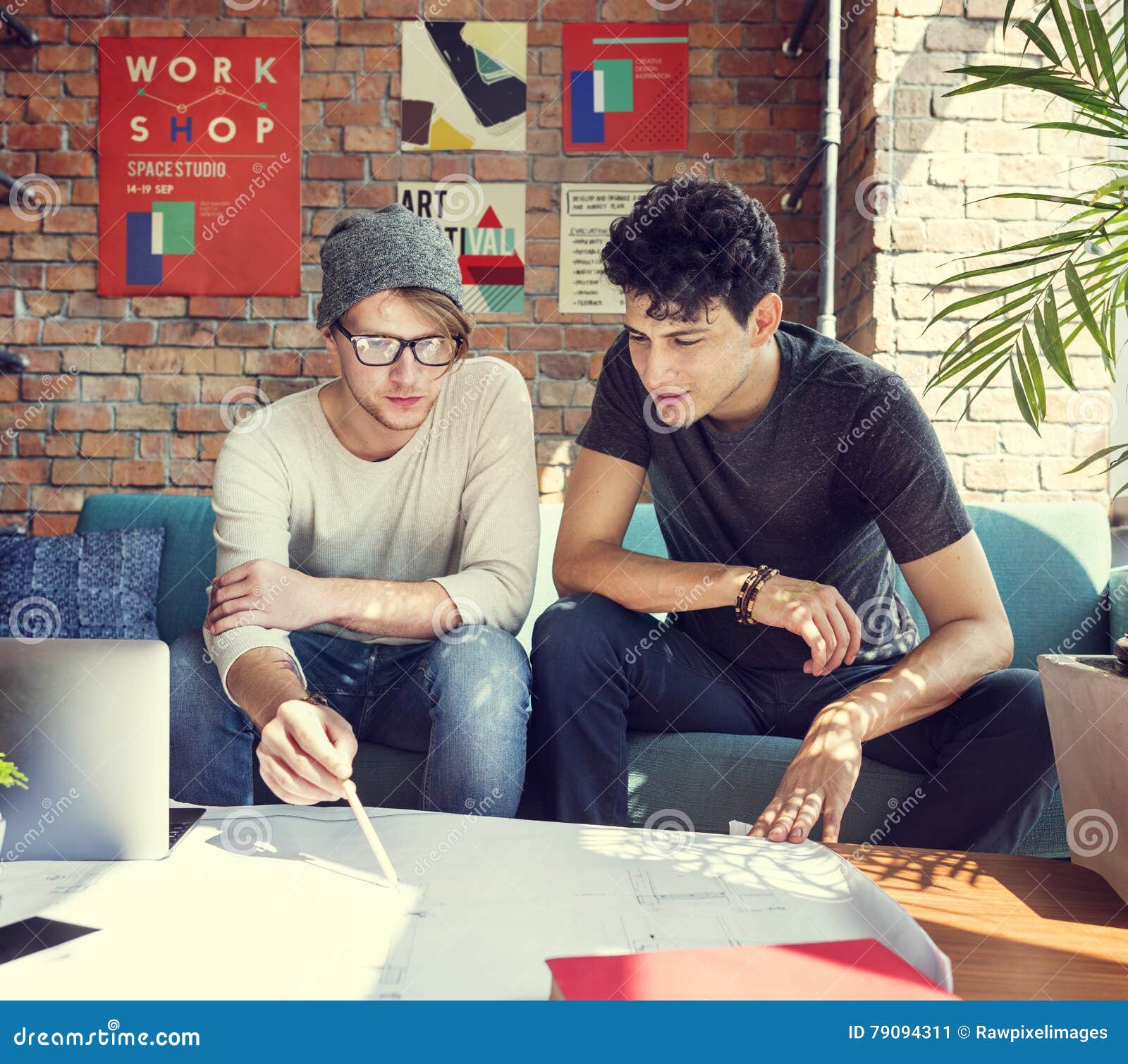 People Meeting Discussion Design Talking Blueprint Concept Stock Image ...