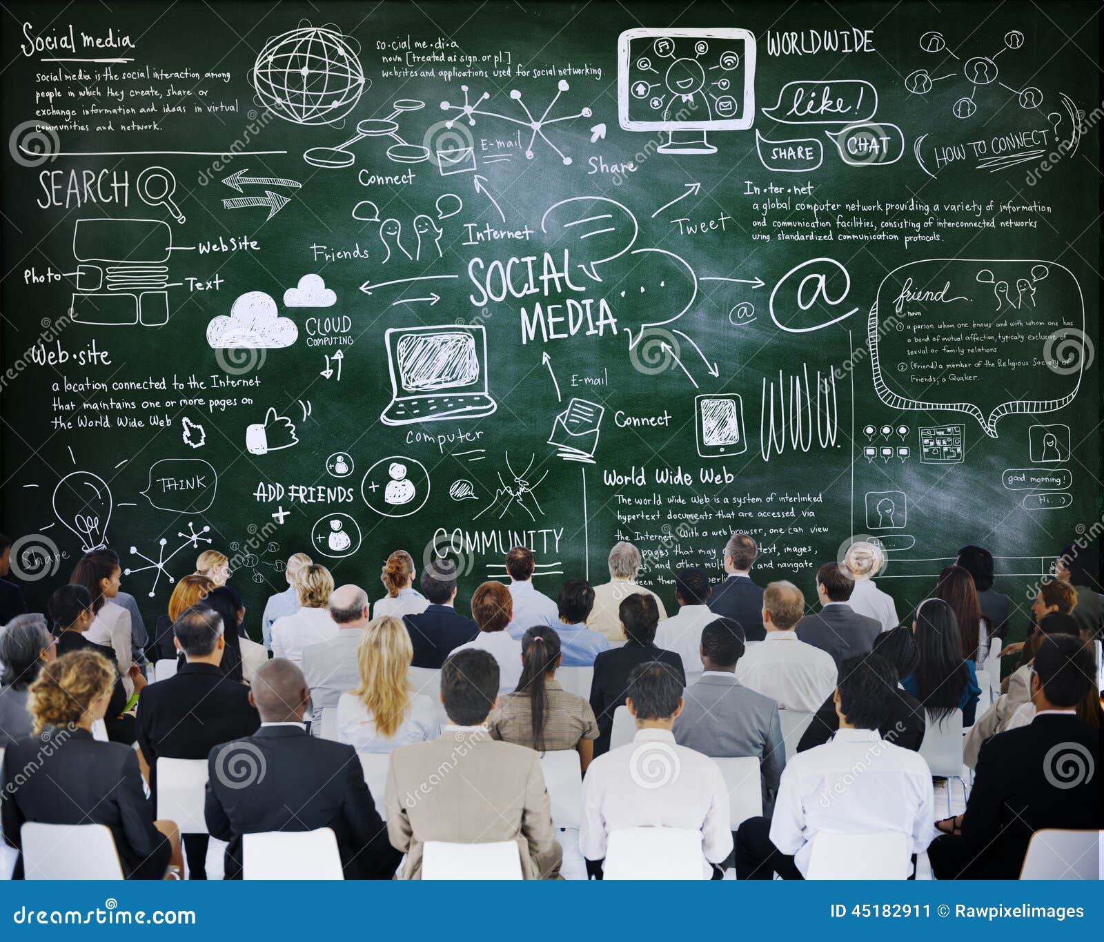 People in a Meeting with Social Media Concepts Stock Image - Image of ...