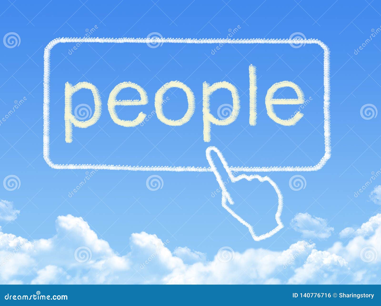 People message cloud shape stock illustration. Illustration of people ...