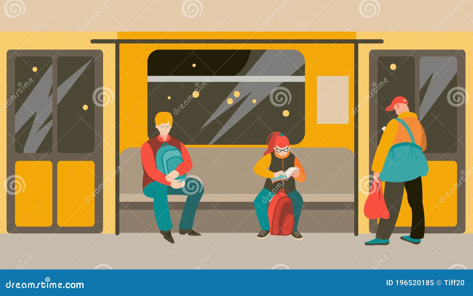 People in the metro stock vector. Illustration of city - 196520185