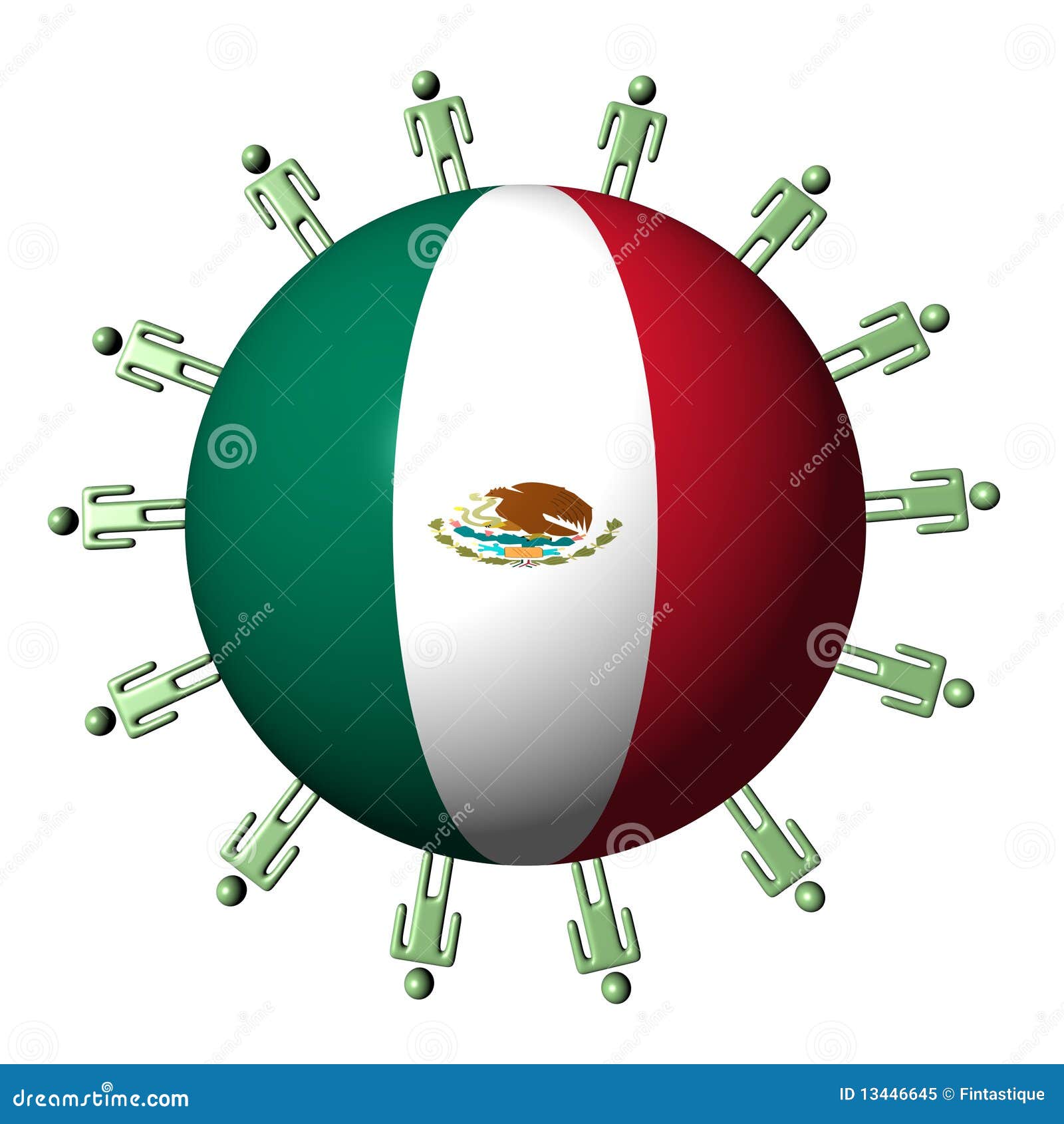 People and Mexican Flag Sphere Stock Illustration - Illustration of ...