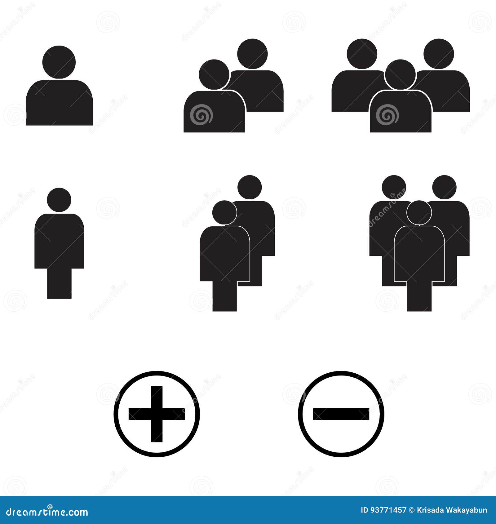 People Minimal Style Icon Vector Eps10 Set Stock Vector - Illustration ...