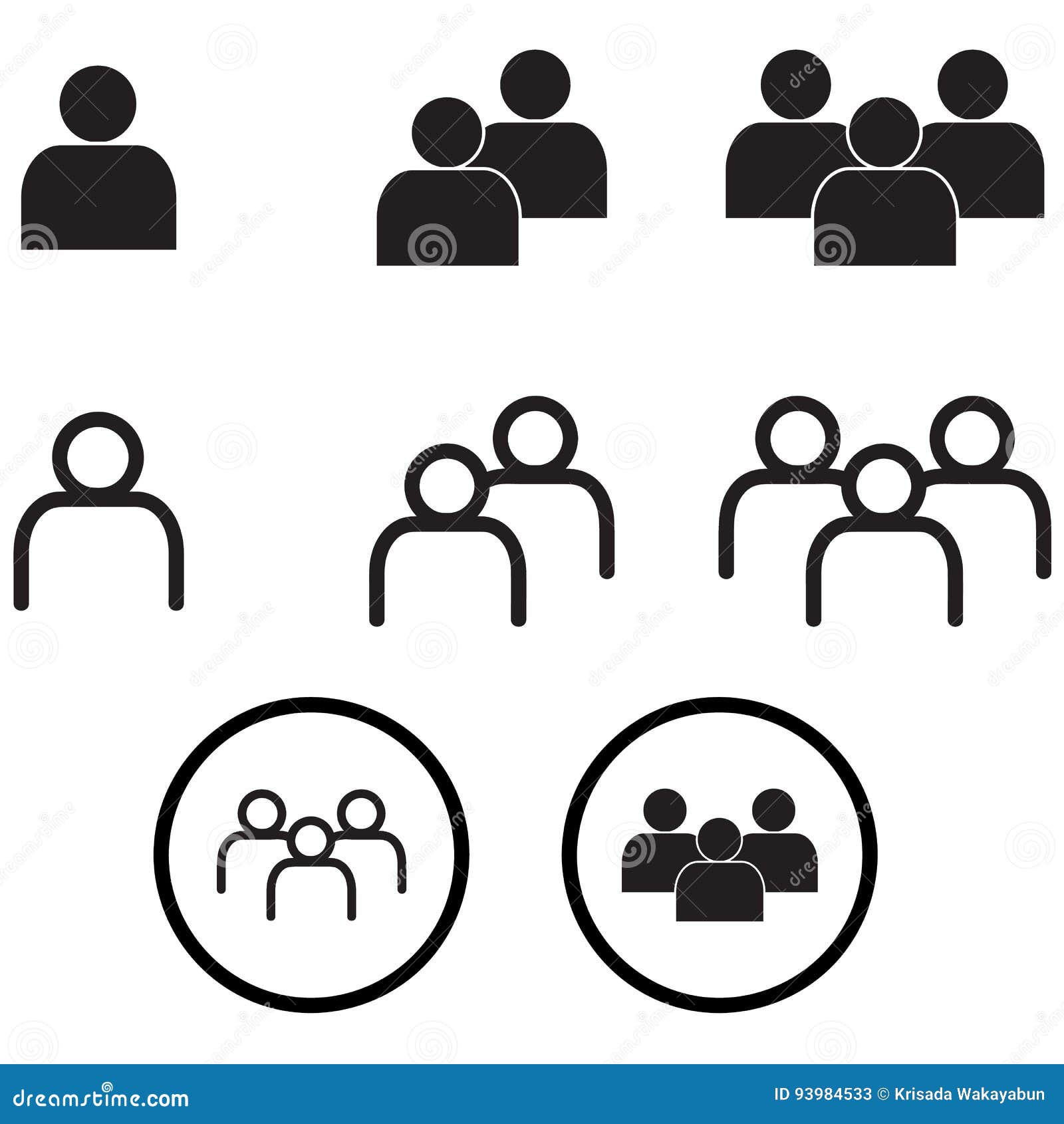 People in Minimal Style Icons Vector Eps10 Set Stock Vector ...