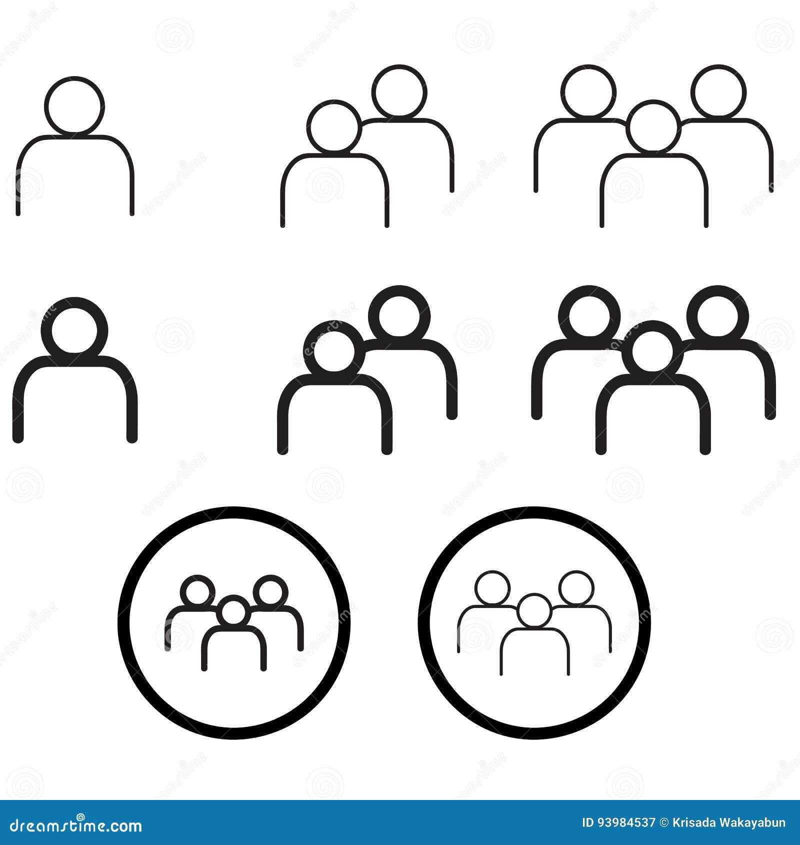 People in Minimal Style Icons Vector Eps10 Set Stock Vector ...