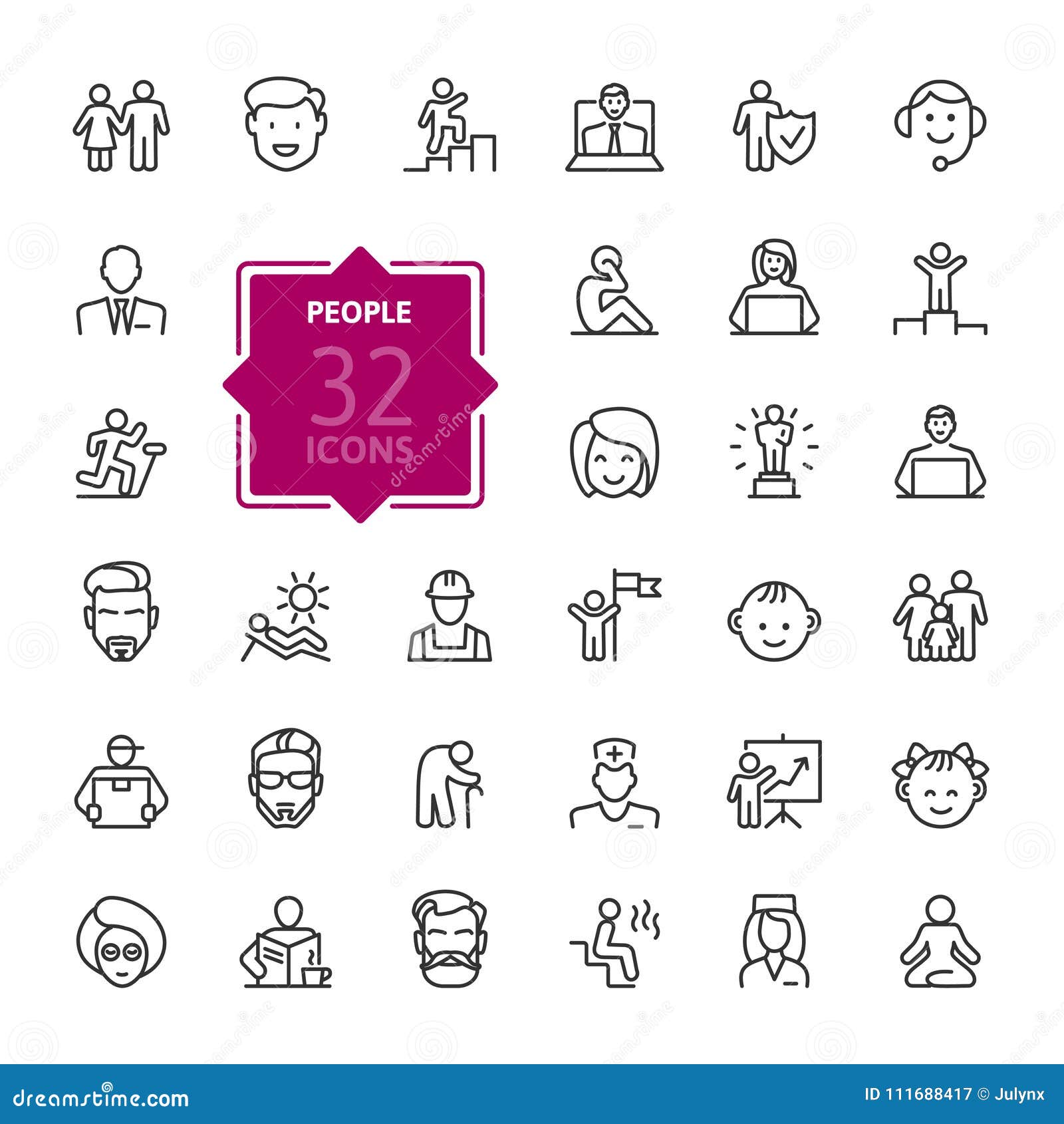 People - Minimal Thin Line Web Icon Set. Outline Icons Collection Stock ... People - Minimal Thin Line Web Icon Set. Outline Icons Collection Stock ...
