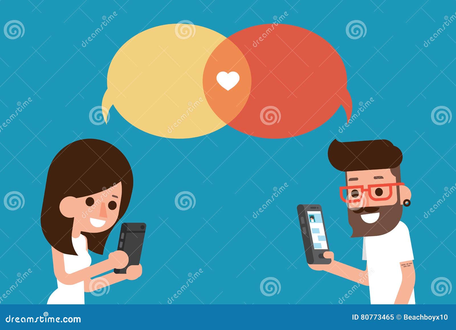 People with Mobile Message Chat Bubble. Stock Vector - Illustration of ...