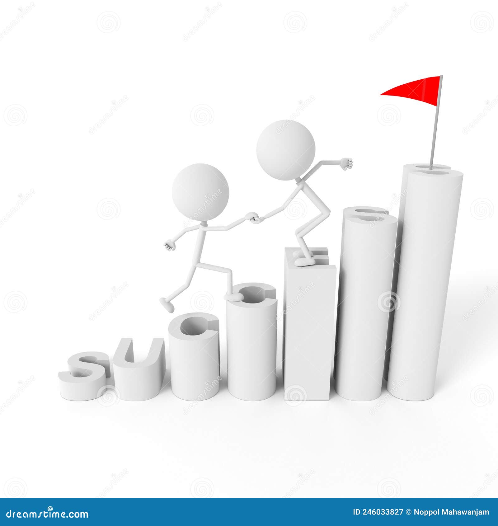 People Model with Successful of Teamwork. 3D Rendering Stock ...