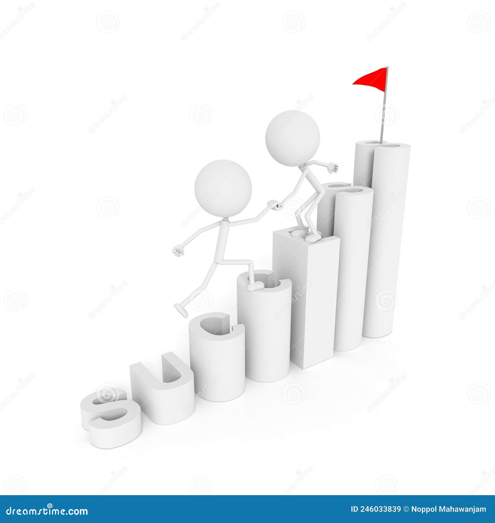 People Model with Successful of Teamwork. 3D Rendering Stock ...