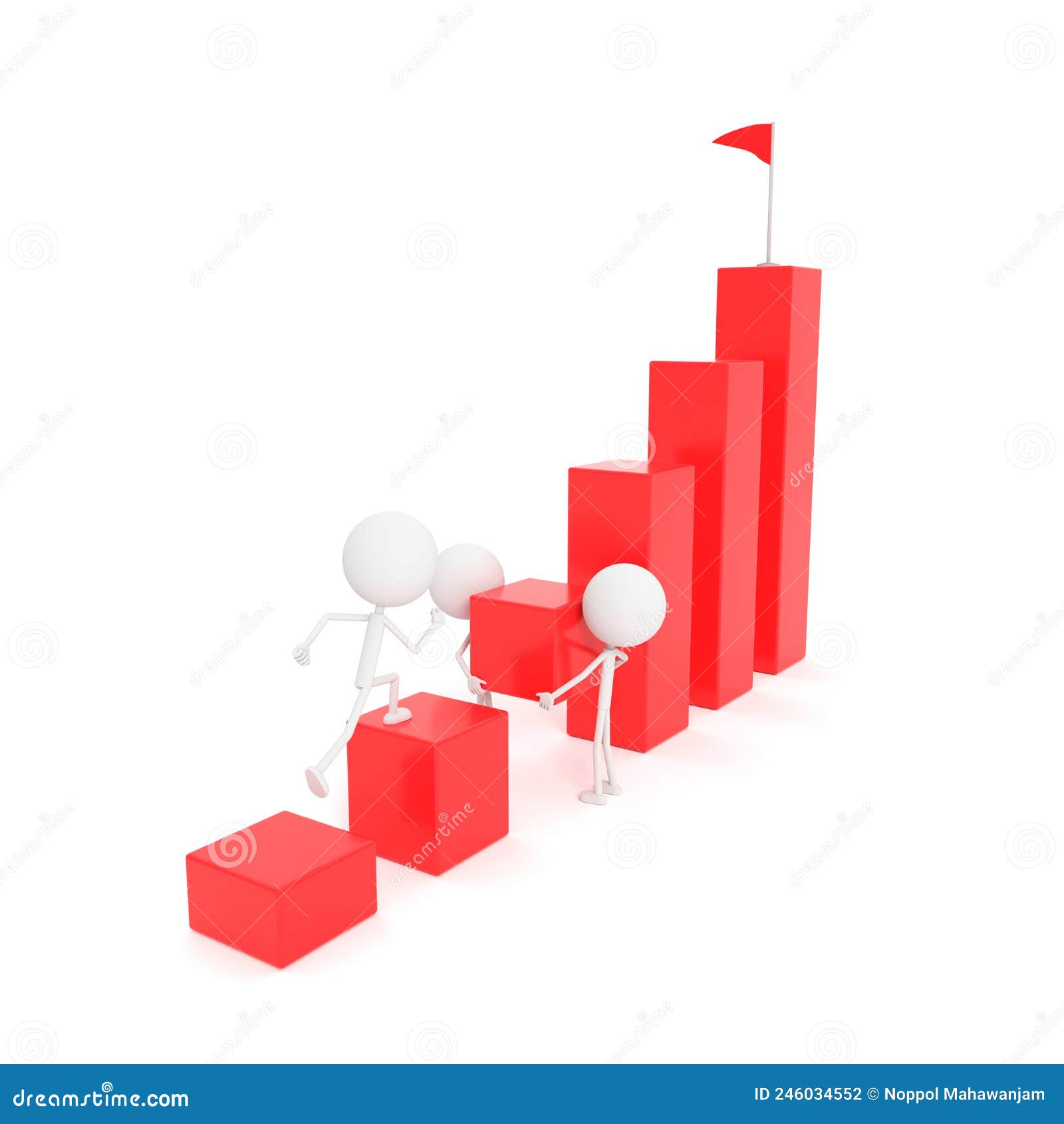 People Model with Teamwork Concept. 3D Rendering Stock Illustration ...