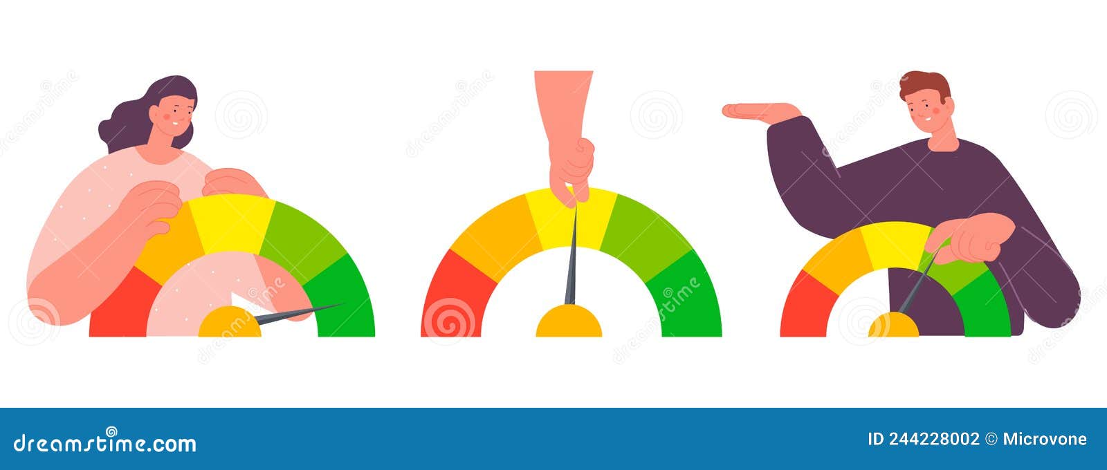 People Are On The Mood Scale, Stress Rate, Cartoon Vector ...