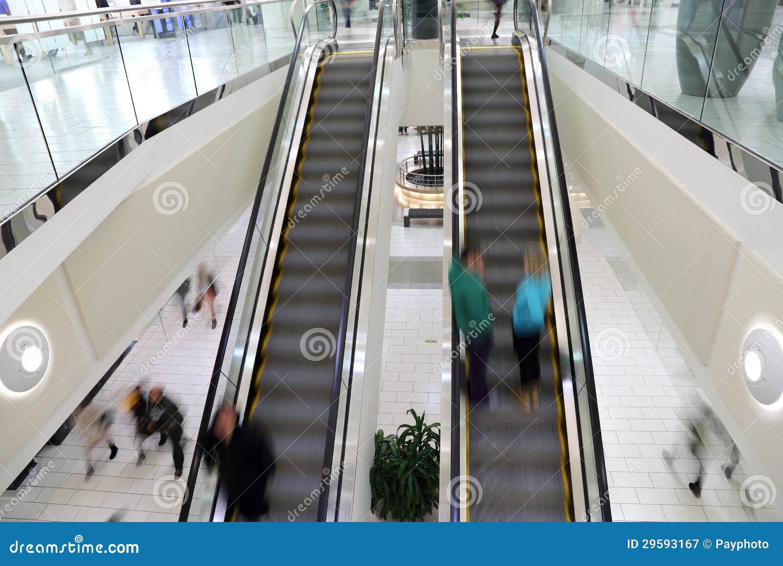 People in Motion in Escalator Stock Image - Image of indoors, activity ...