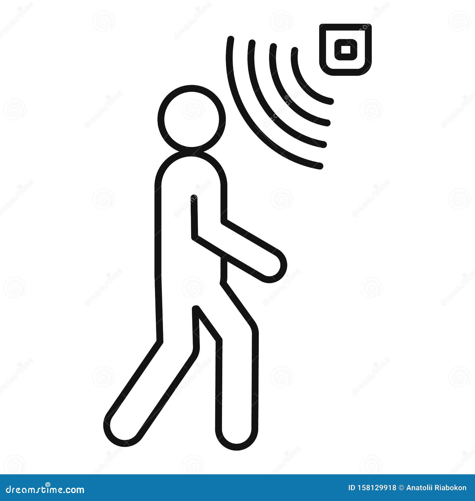 People Motion Sensor Icon, Outline Style Stock Vector - Illustration of ...