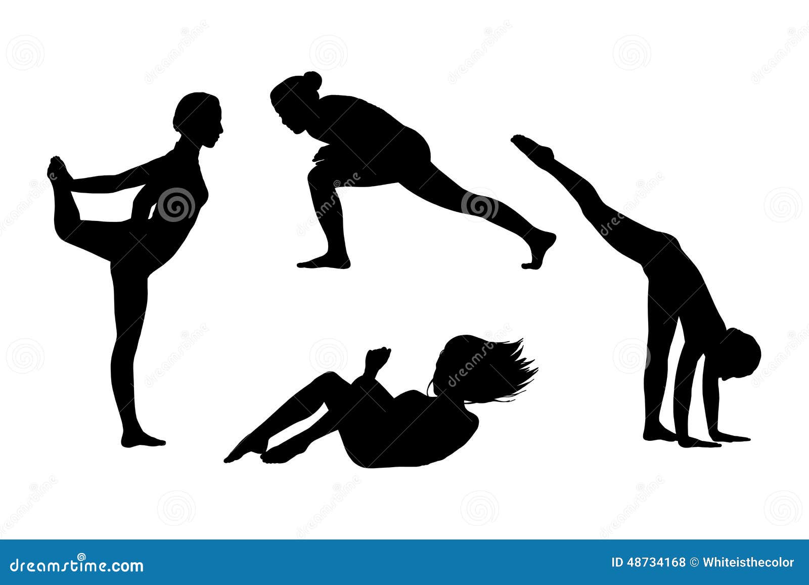 People in Motion Silhouettes Set 6 Stock Illustration - Illustration of ...