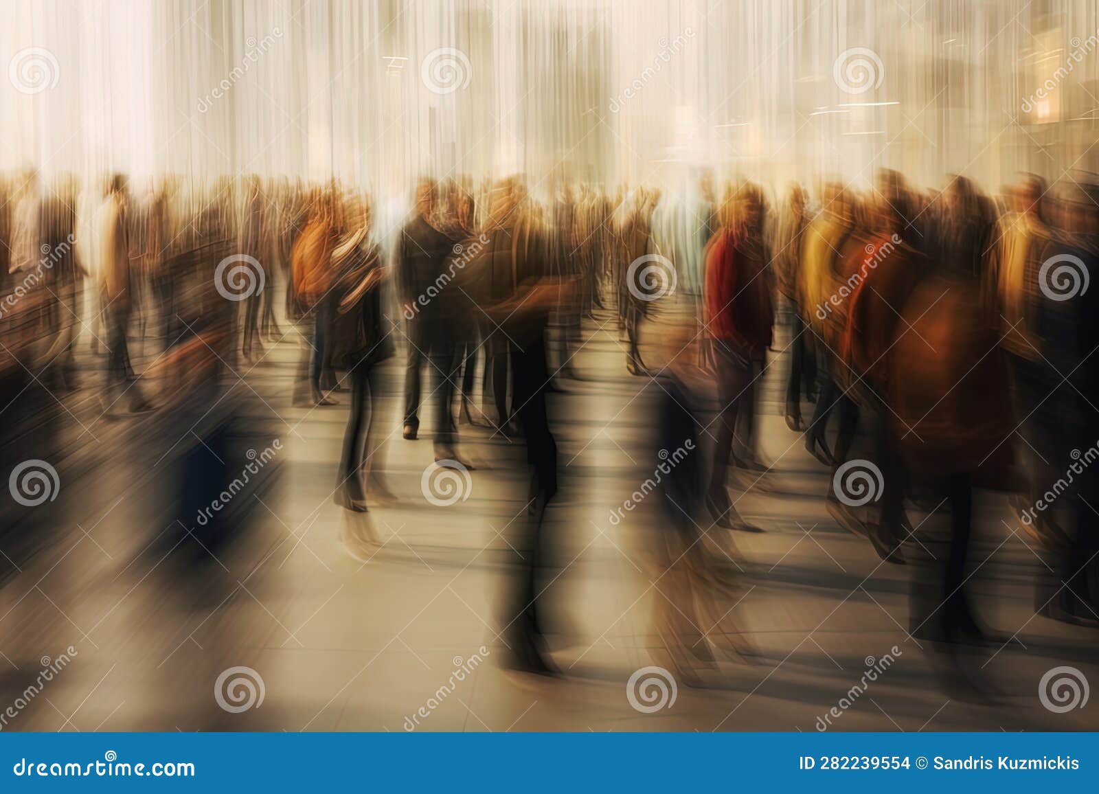 People on the Move, Motion Blur. Generative AI Stock Illustration ...
