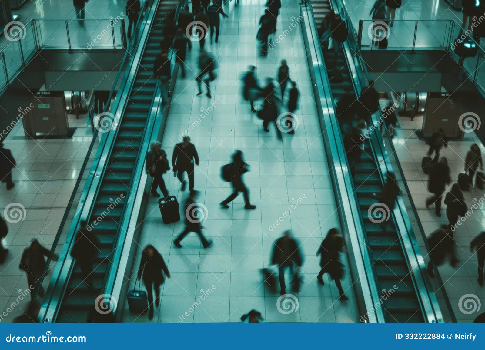People Moving Around in Airport Stock Photo - Image of blue, modern ...